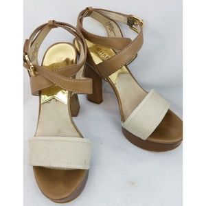 Michael Kors | Shoes | Michael Kors By Two Tone Canvas And Leather ...